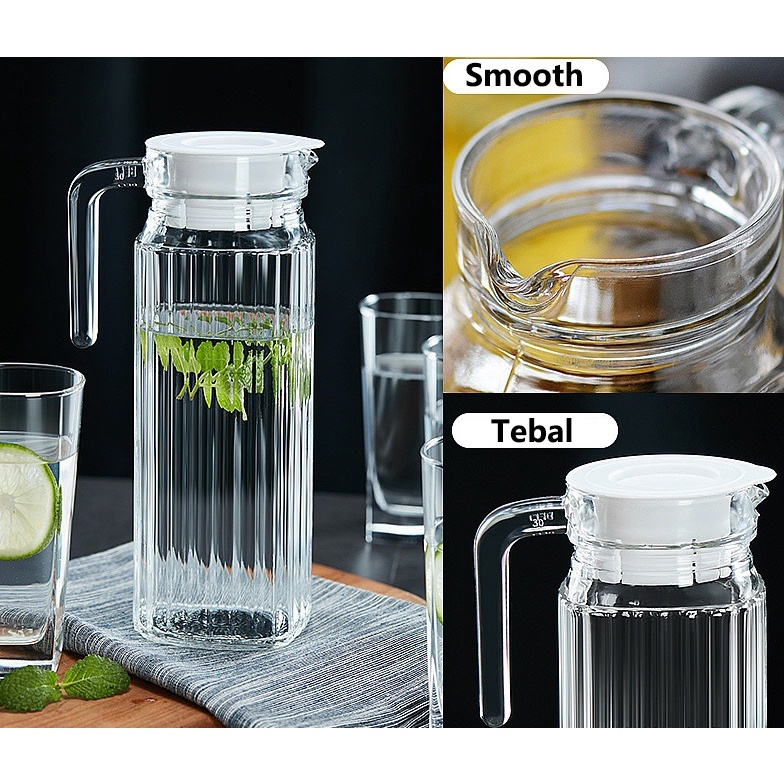 Jual HSM Teko Kaca Pitcher Kaca Pitcher Jus 1.1L | Shopee Indonesia