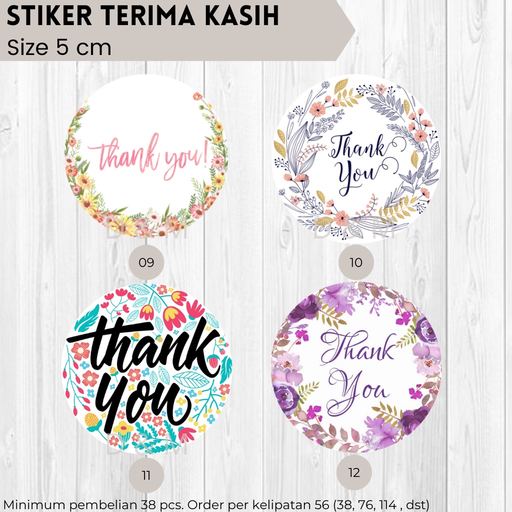 Jual Stiker Terima Kasih Thank You Sticker Label Thank You Stiker Cromo ...