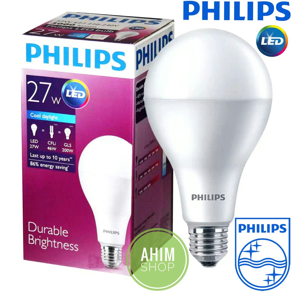 Jual PHILIPS Lampu Led Bulb JUMBO 27 Watt 27W 27Wat 27 W Putih Cool ...