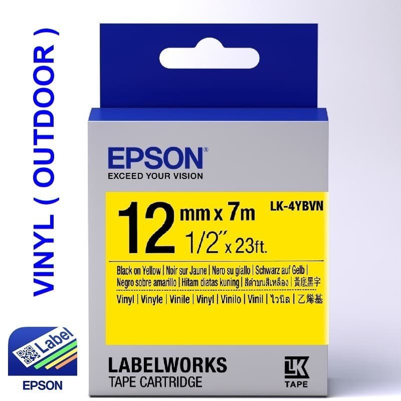 Jual Epson LabelWorks 12Mm Black On Yellow Vinyl Label Cartridge Lk ...