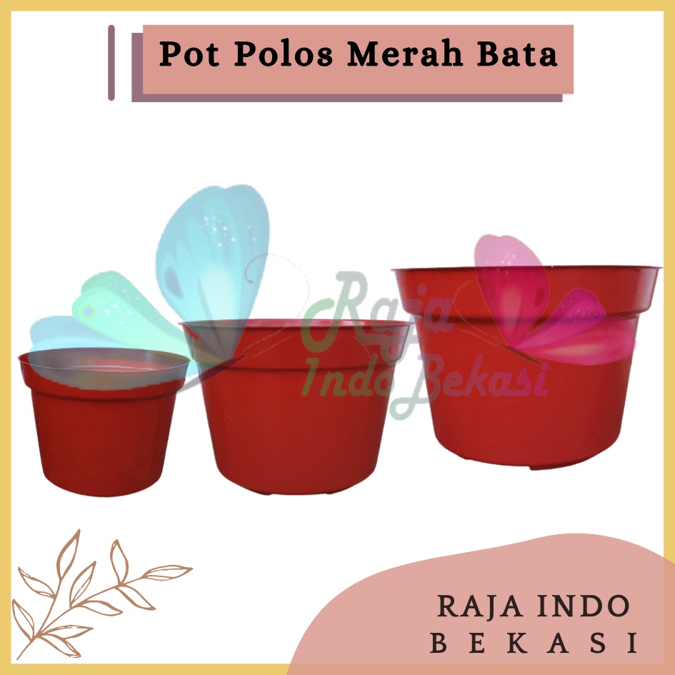 Jual Pot Bunga Merah Bata Coklat Basic Polos Ukuran 15 17 20 25 30 Pot ...