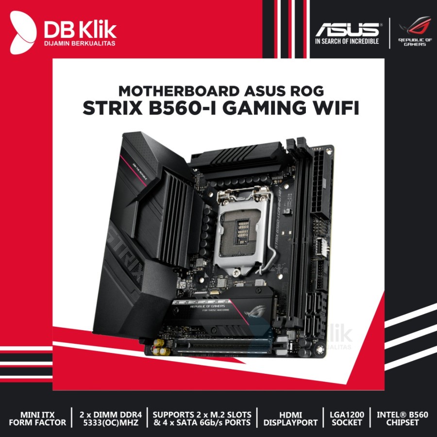 Jual Motherboard ASUS ROG STRIX B560-I Gaming Wifi Mini ITX LGA1200 ...