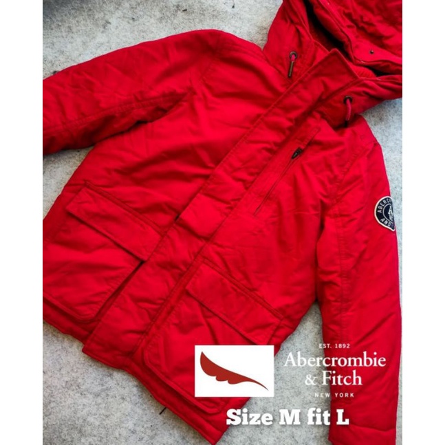 Jual Jaket Bulu Angsa Abercrombie & Fitch Merah | Shopee Indonesia