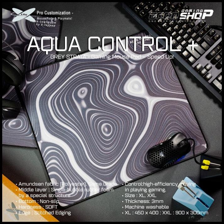 Jual Xraypad Aqua Control+ Grey Strata - Gaming Mousepad | Shopee Indonesia