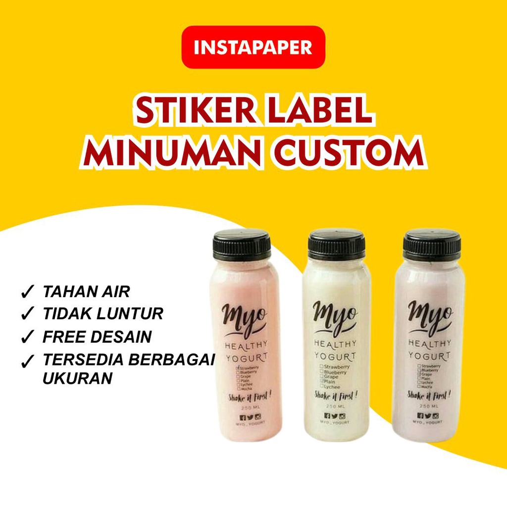 Jual Sticker Botol Minuman Transparan Custom / Sticker Logo Minuman ...