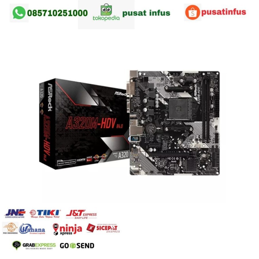 Jual Motherboard Asrock A320M-HDV (AM4, A320, DDR4) | Shopee Indonesia