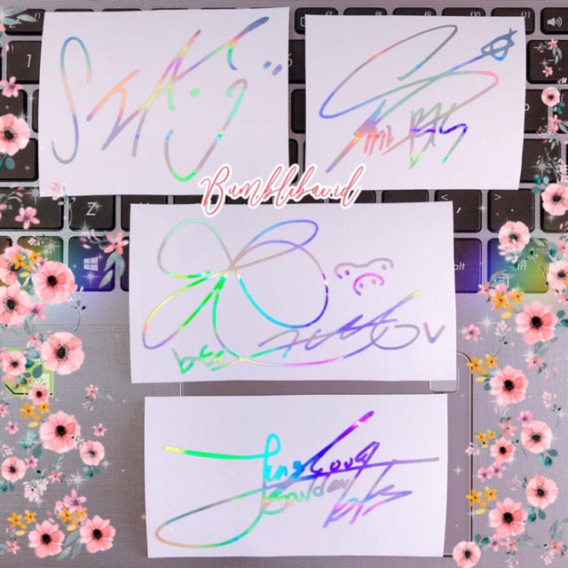Jual BTS signature tanda tangan army ttd sticker (baca deskripsi ...