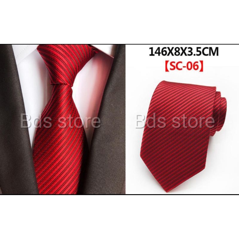 Jual Dasi pria motif salur warna merah maroon slim 2 inci dan medium 3 ...