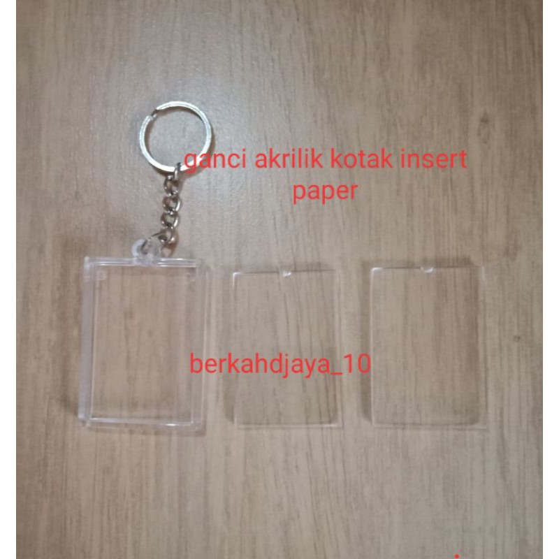 Jual Gantungan kunci insert paper kotak/ganci akrilik insertpaper kotak ...