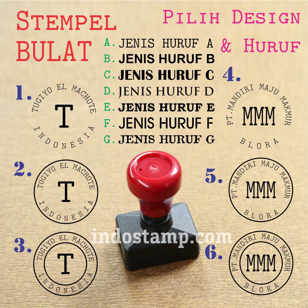 Jual stempel bulat toko custom pt perusahaan otomatis flash stamp ...