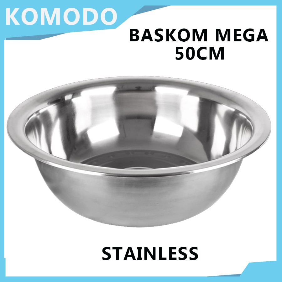 Jual BASKOM STAINLESS BESAR / BASKOM JUMBO / BASKOM MEGA KOMODO 50 CM ...
