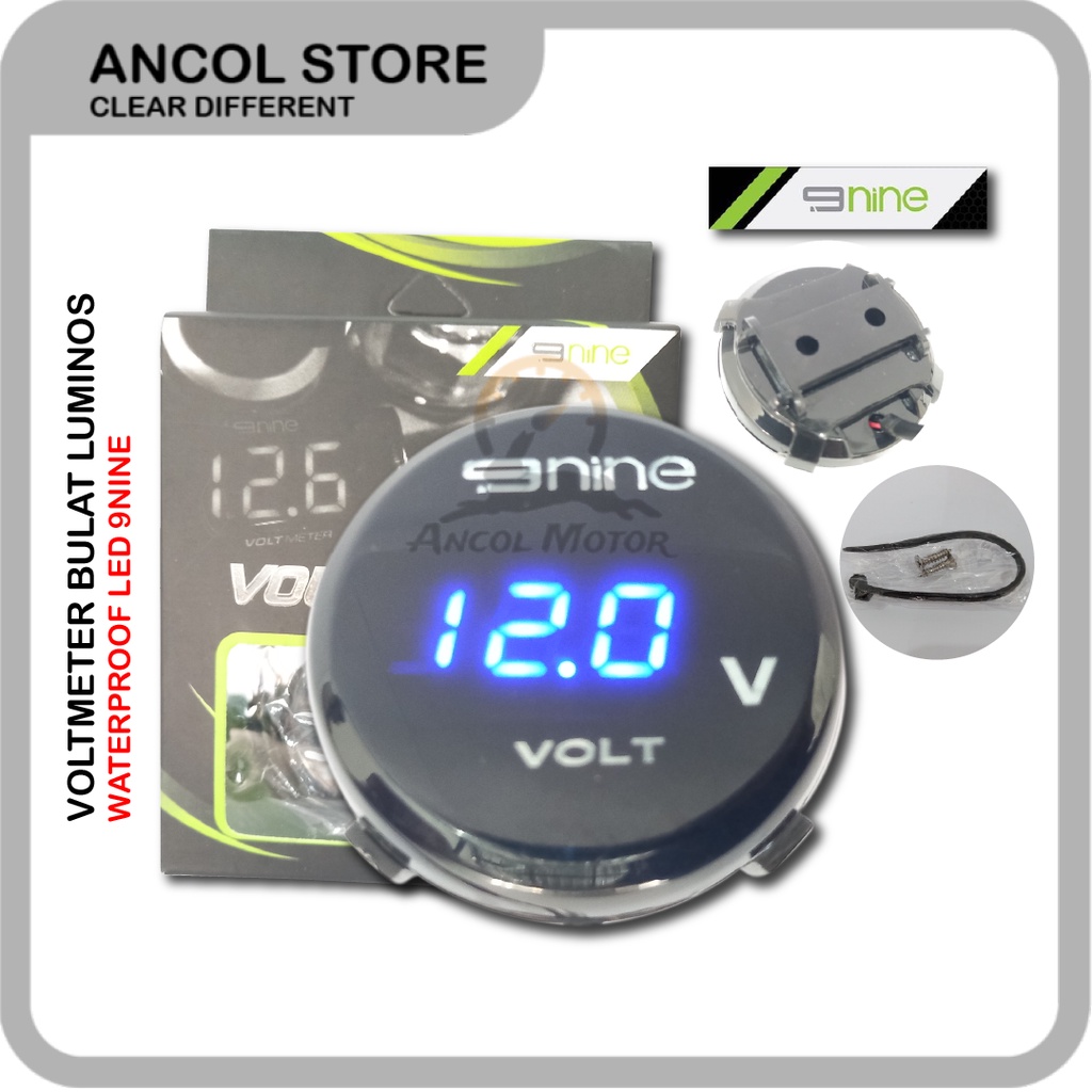 Jual Voltmeter Bulat Luminos 9Nine LED Digital Round Frame Waterproof ...