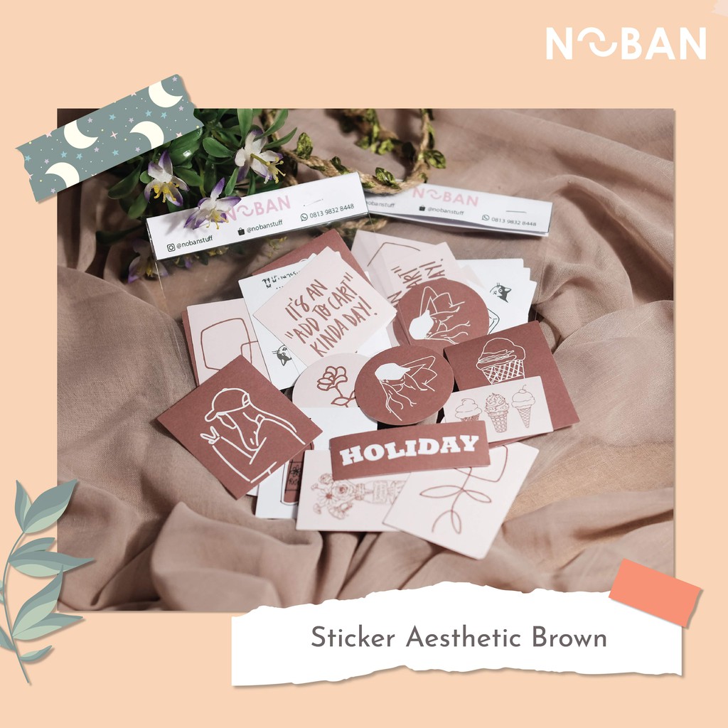 Jual Sticker Aesthetic Brown | Shopee Indonesia