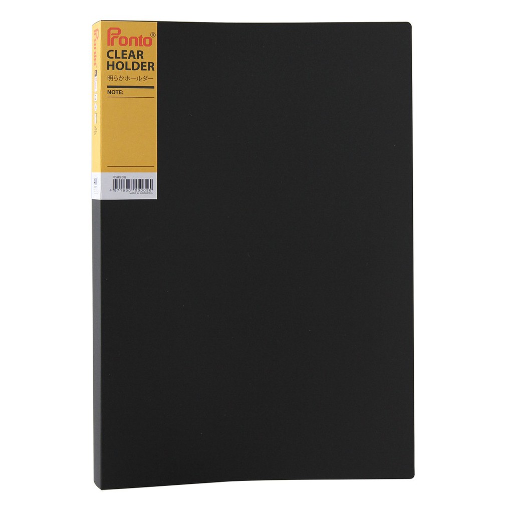 Jual PRONTO CLEAR HOLDER F4 ISI 20 LBR BLACK | Shopee Indonesia