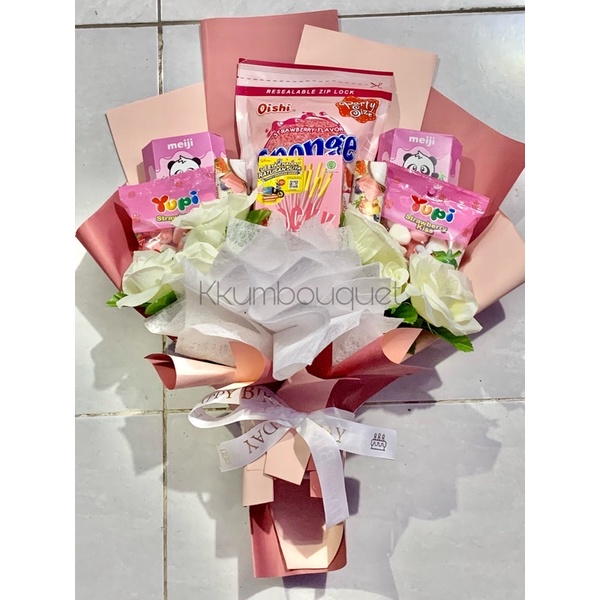 Jual Bouquet Snack/Bucket Snack/ Hadiah Ulangtahun/Hadiah Wisuda (Pink ...