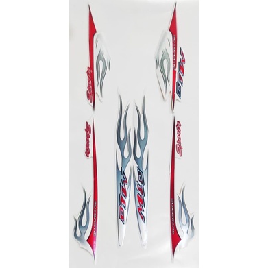 Jual stiker striping motor Yamaha Mio Api Putih 2006 sporty lis les ...