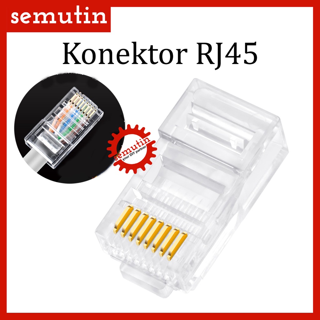 Jual Konektor RJ45 Cat6 8P8C / Connector Lan RJ 45 Cat 6 | Shopee Indonesia