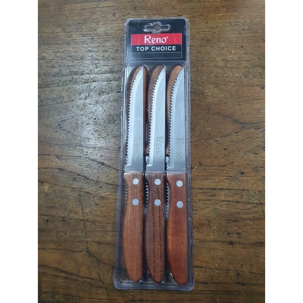 Jual Reno Pisau Steak Gagang Kayu (1 Set Isi 6 Pcs) / Steak Knife Wood ...