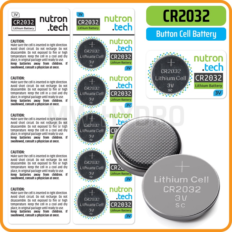 Jual CR2032 Battery Lithium 3V Nutron Tech, Baterai / Batere CR 2032 | Shopee Indonesia