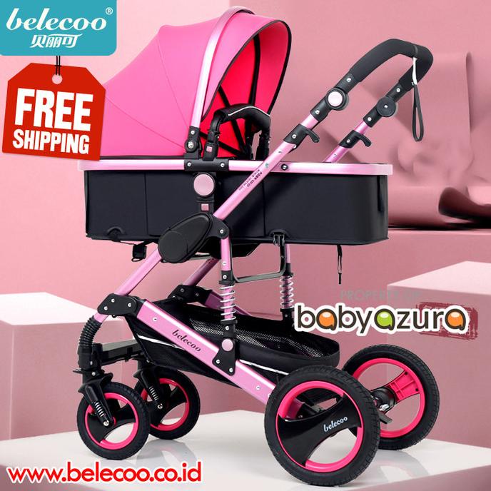Jual YEAR END SALE - belecoo stroller original pink gold frame | Shopee Indonesia