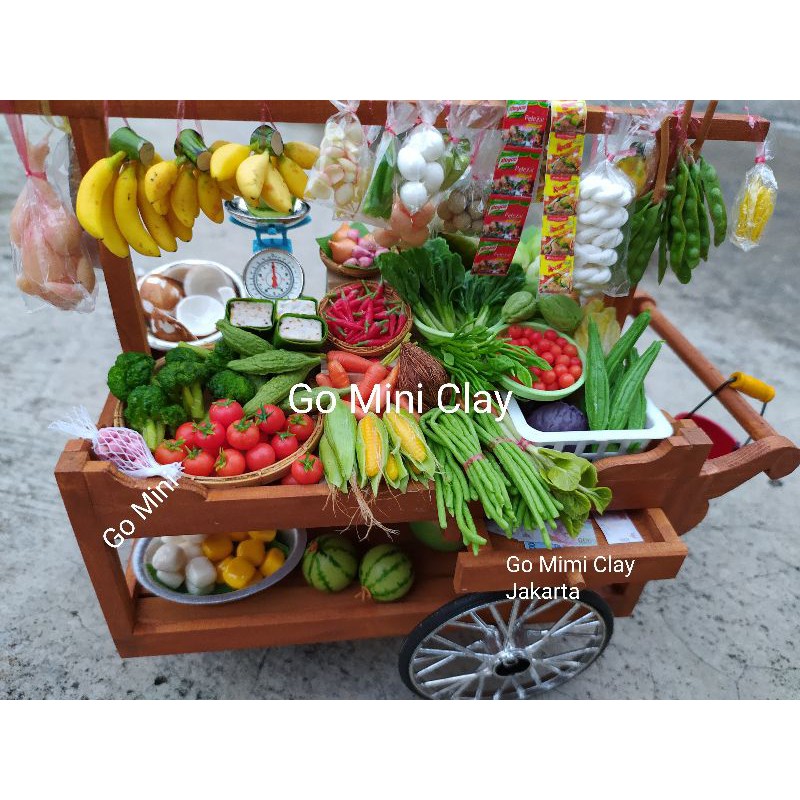 Jual Miniatur Clay Gerobak Sayur | Shopee Indonesia