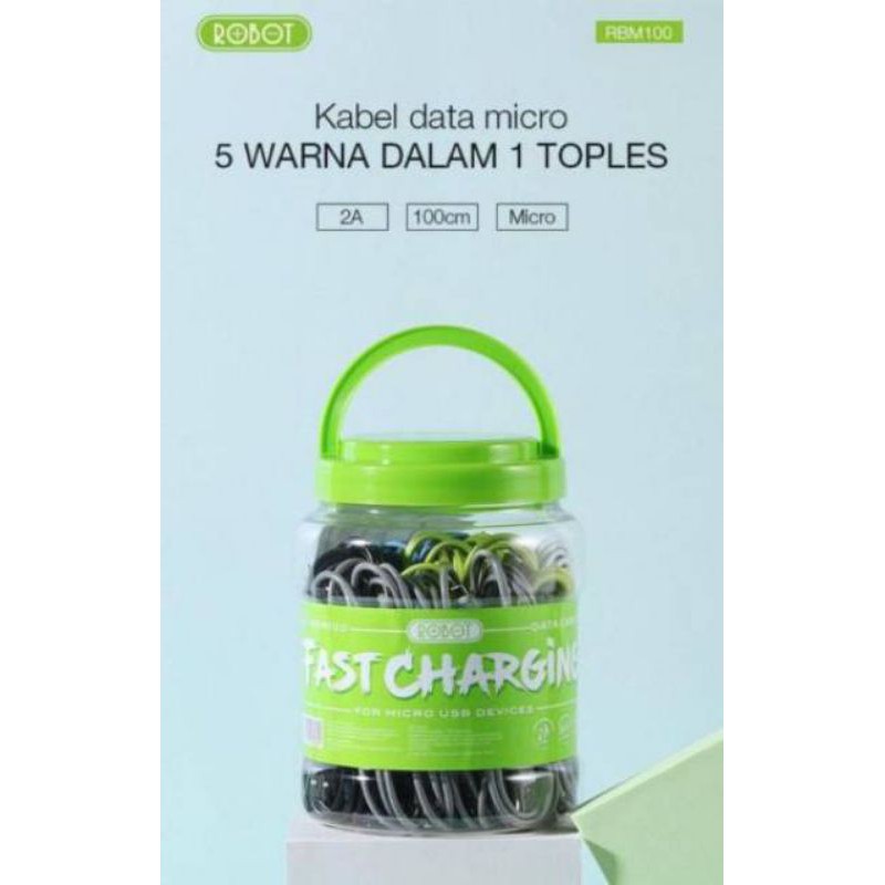 Jual Kabel Data Robot RBM - 100 Fast Charging Micro USB - [ Per Pcs ...