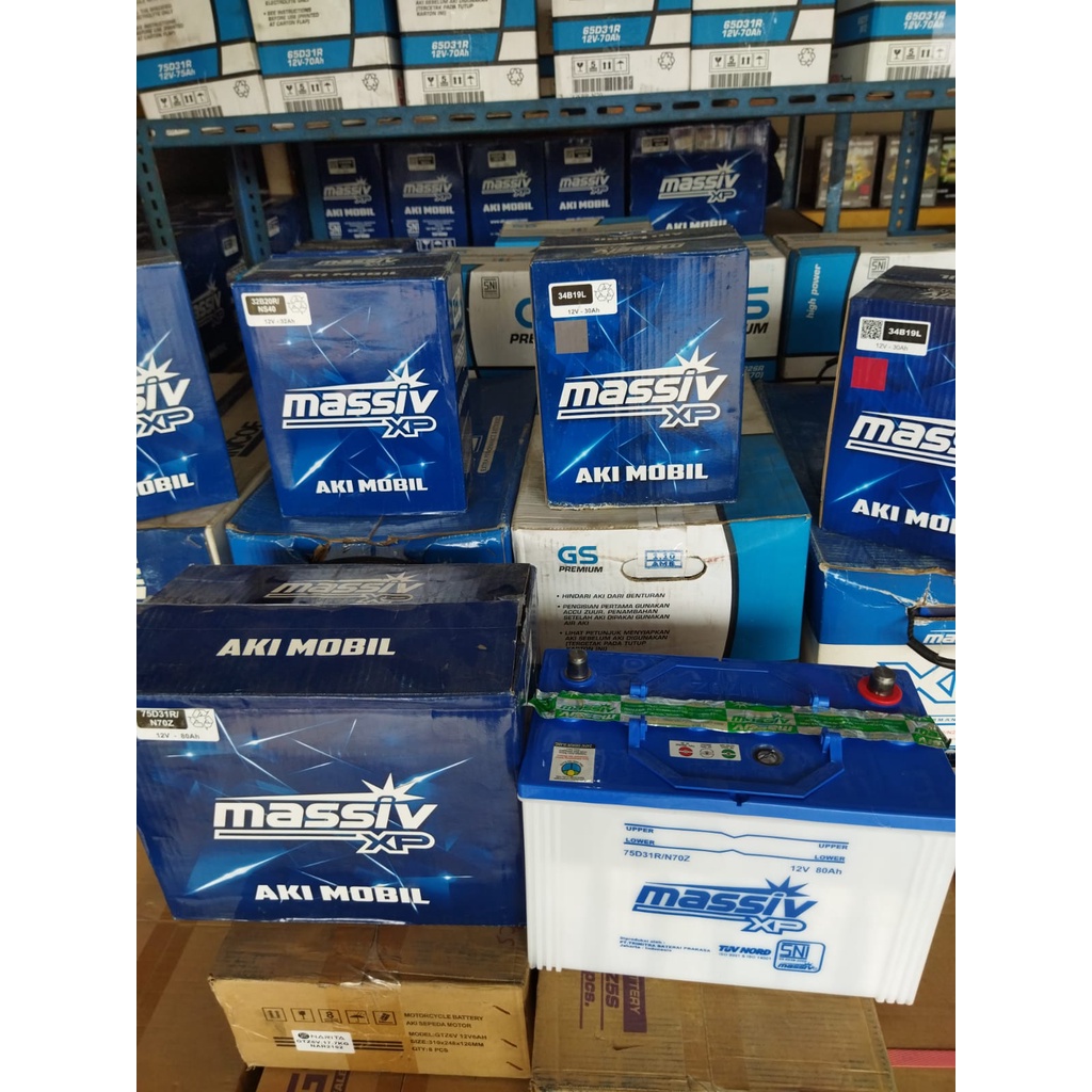 Jual MASSIV XP AKI ACCU MOBIL BASAH 65D31R N70 BATERAI BATTERY | Shopee Indonesia