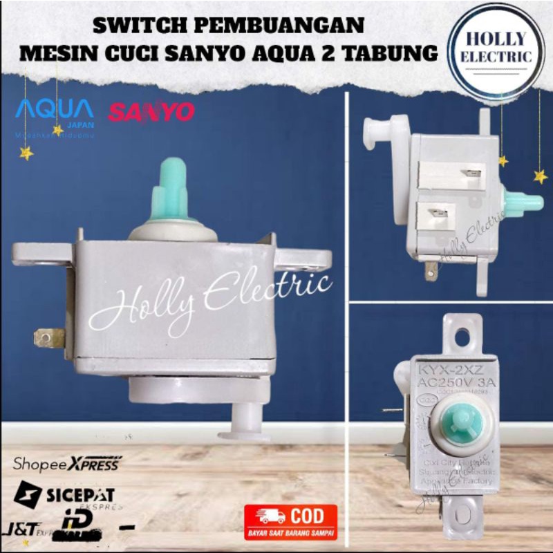 Jual Switch / Saklar Pembuangan Mesin Cuci 2 Tabung Sanyo Aqua | Shopee ...