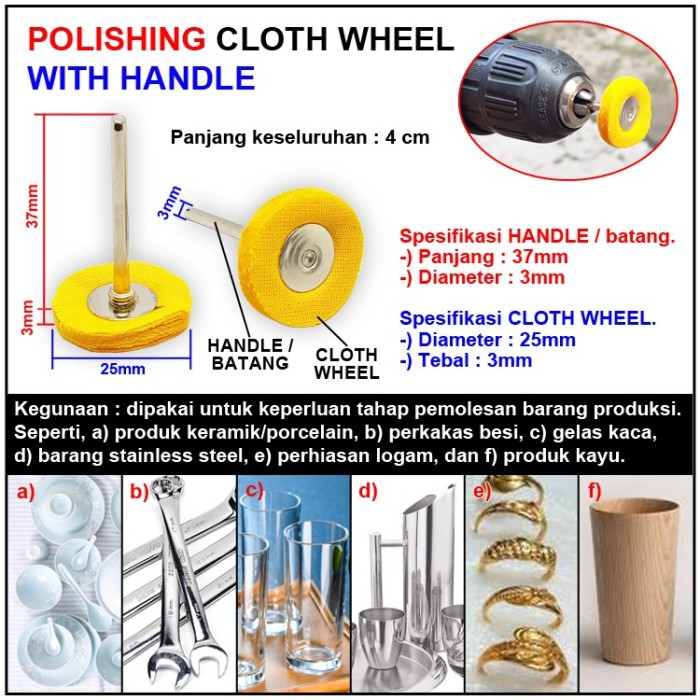 Jual Single Layer Polishing Cloth Wheel with Handle | Shopee Indonesia