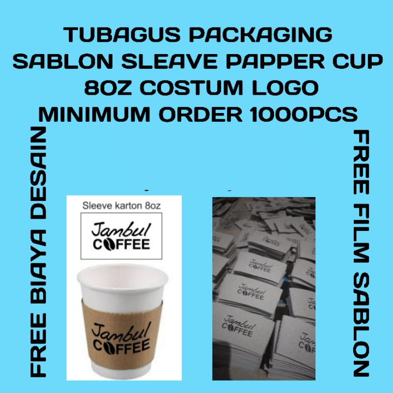 Jual Sleeve karton paper cup 8oz costum logo | Shopee Indonesia