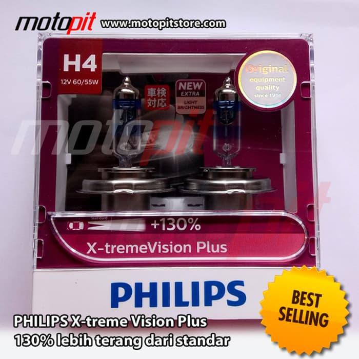 Jual Philips Xtreme Vision PLUS H4 60/55 lebih terang 130% Berkualitas ...