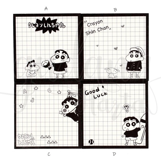 Jual Sticky Notes Shinchan Black And White Notes Kartun Jepang GH ...