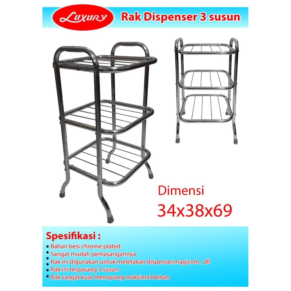 Jual Rak Dispenser 3 Susun Stainless LUXURY/ Kaki Dispenser Galon/ Meja ...