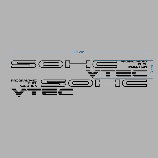 Jual Stiker Mobil Honda SOHC VTEC Programmed Fuel Inject - Car Decal ...