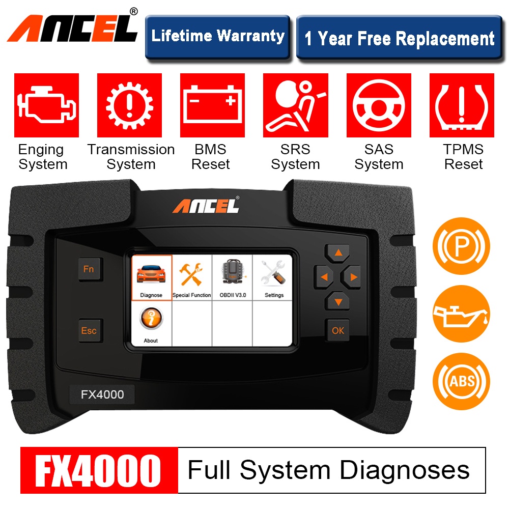 Jual Ancel Fx4000 OBD2 Alat Scanner Diagnostik Sistem Diagnosa Airbag ...