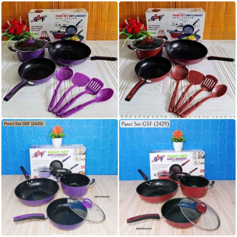 Jual Panci Set 4 Pcs Teflon Series GSF G-2429 | Shopee Indonesia