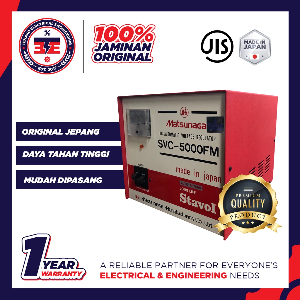 Jual Stabilizer Matsunaga SVC-5000FM Original Made in Japan Stavol 5000 ...