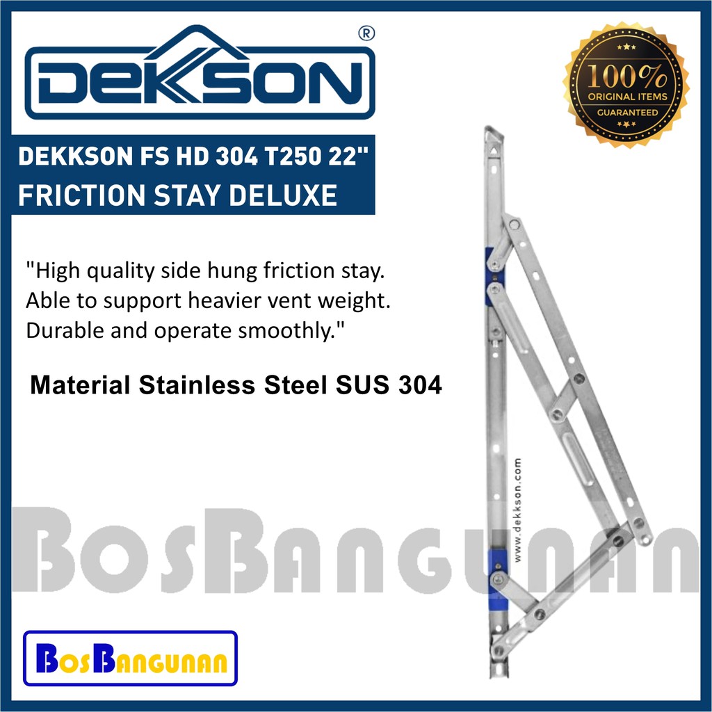 Jual Friction Stay Heavy Duty Top Hung DEKKSON FS HD T250 22 / Engsel ...