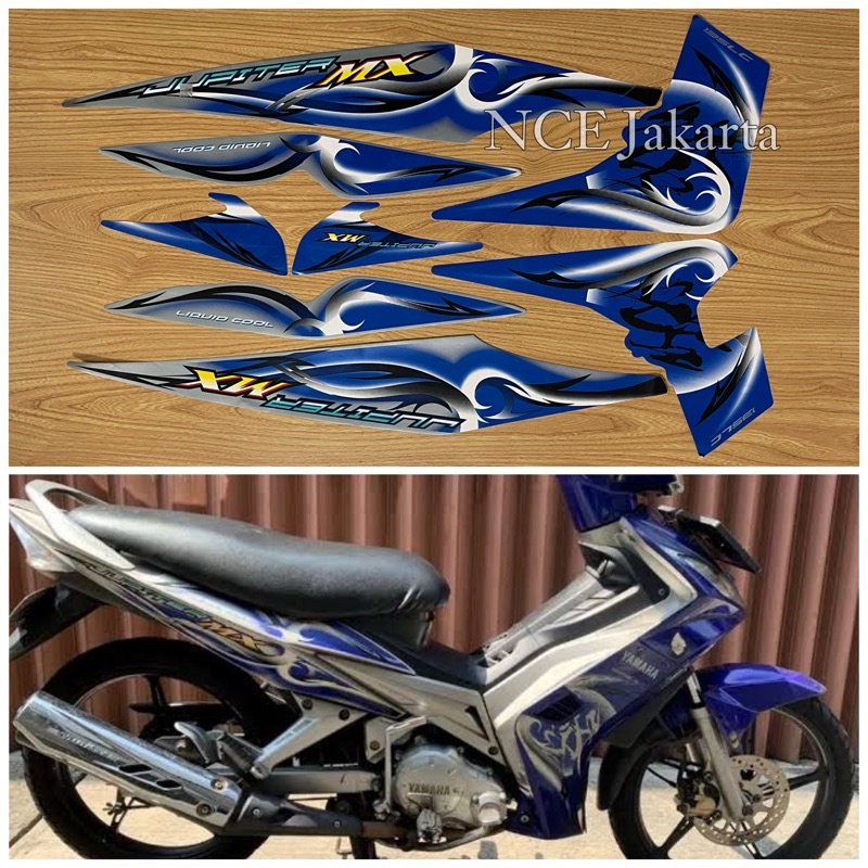 Jual STIKER STRIPING JUPITER MX 2008 BIRU SILVER | Shopee Indonesia