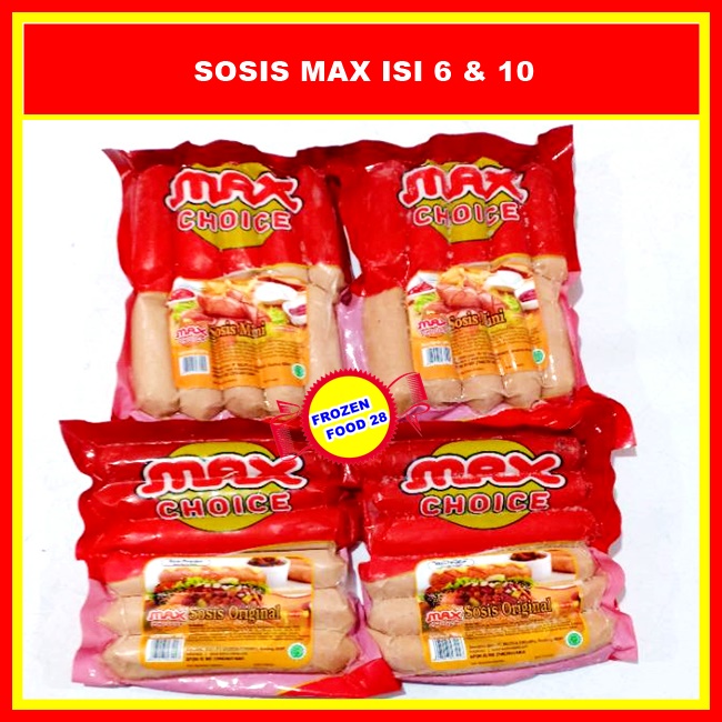 Jual Sosis Sapi Mini & Jumbo, Isi 6 dan 10 Max Choice 500 Gram, Sosis ...