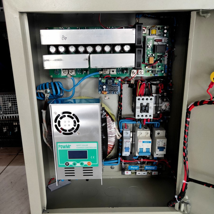 Jual box panel PLTS hybrid 3000w dg MPPT 60A full otomatis 24V 48V PSW ...