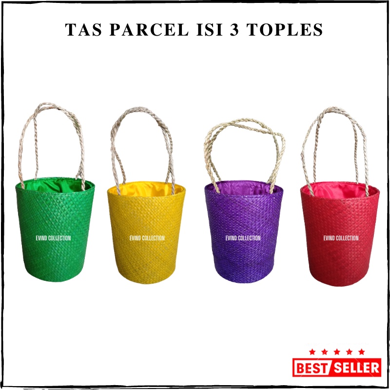 Jual Tas Parcel Isi 3 Toples Keranjang Hampers Anyaman Tas Hampers ...