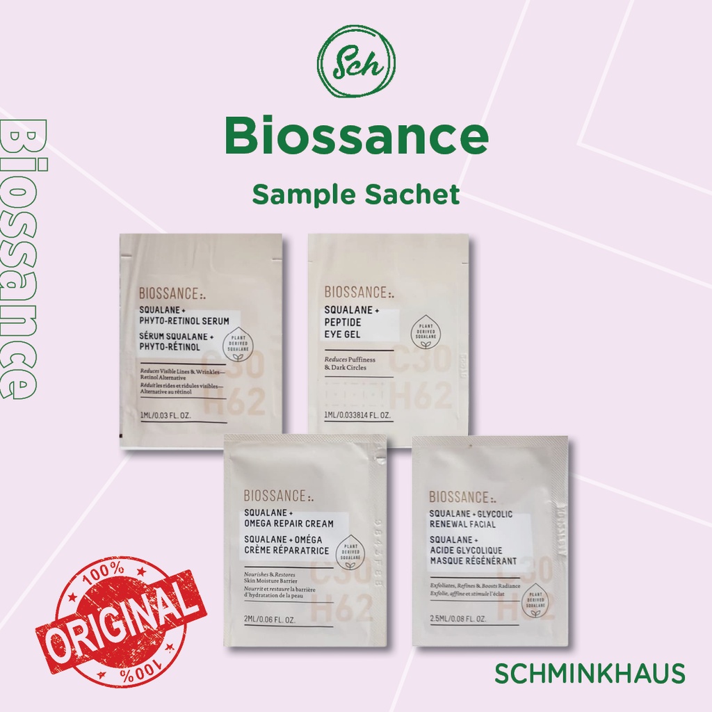 Jual BIOSSANCE Sample Sachet ( Retinol Serum / Peptide Eye Gel / Omega ...