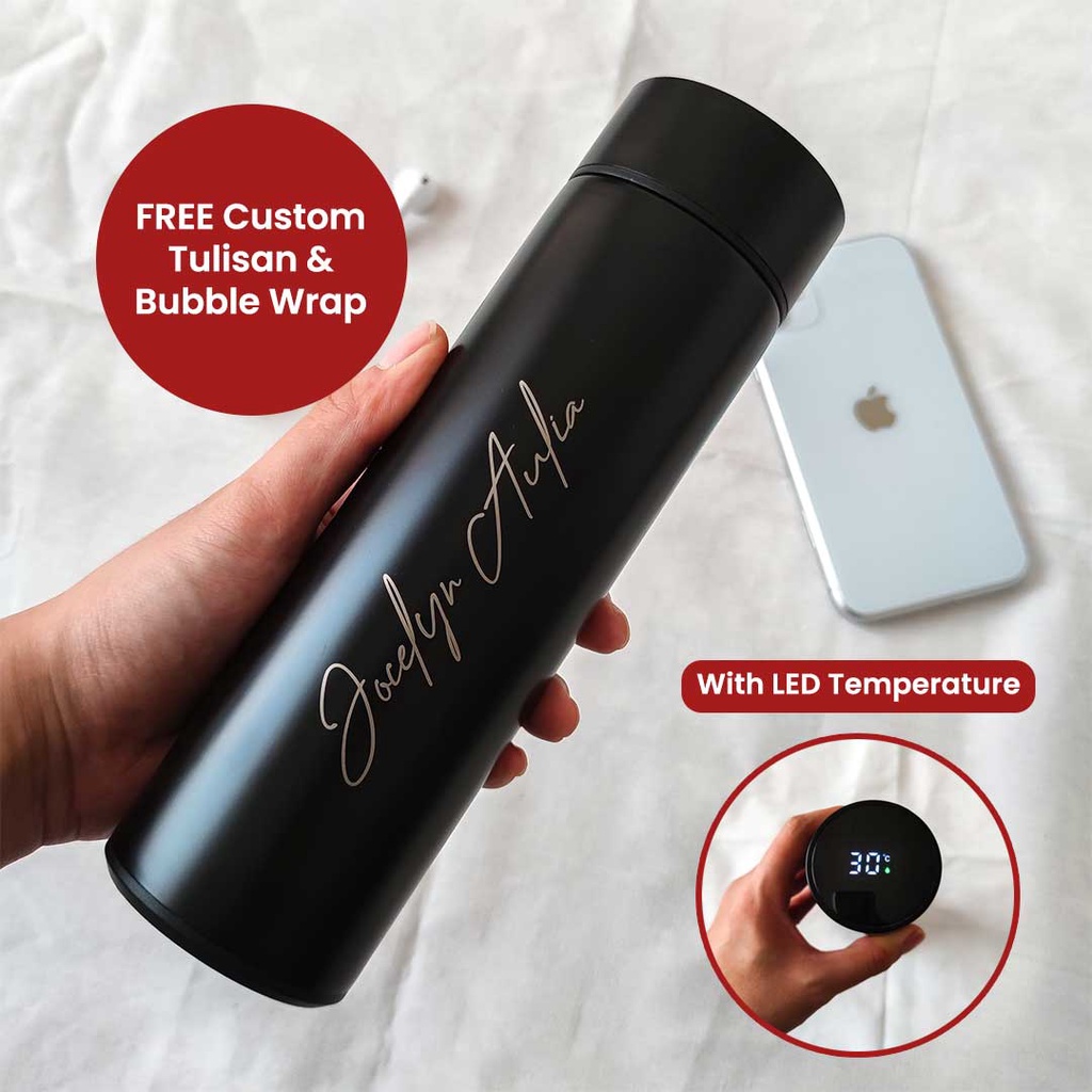 Jual Tumbler LED Custom Nama Kado Tumblr Grafir Logo Botol Minum Hadiah ...