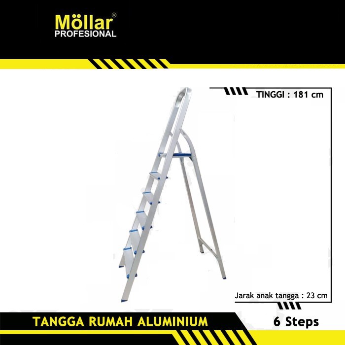 Jual Tangga Rumah Aluminium 6 step Mollar | Shopee Indonesia