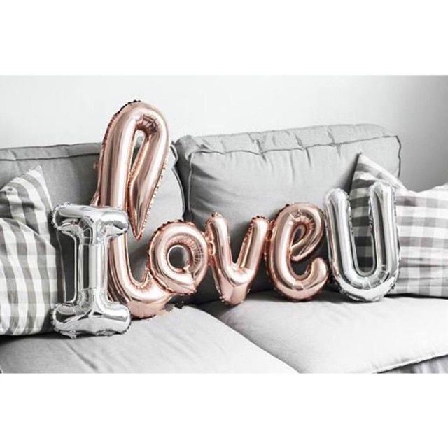 Jual Paket Set simple i love you valentine balon I love U sambung ...