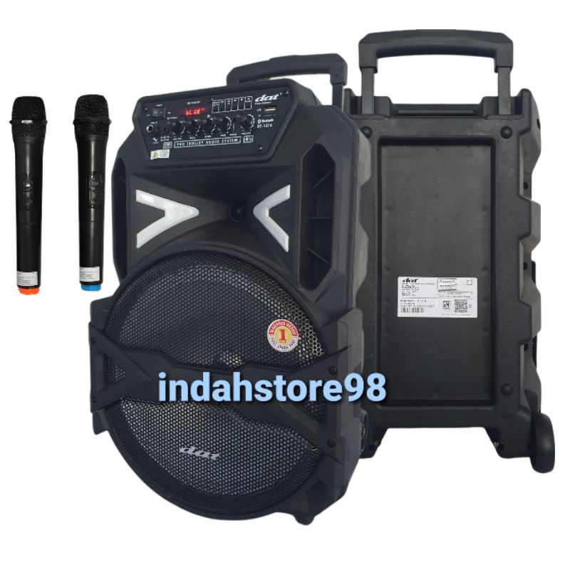 Jual Speaker Portable 12 inch DAT DT 1210FT X2 Bluetooth Karaoke Extra ...