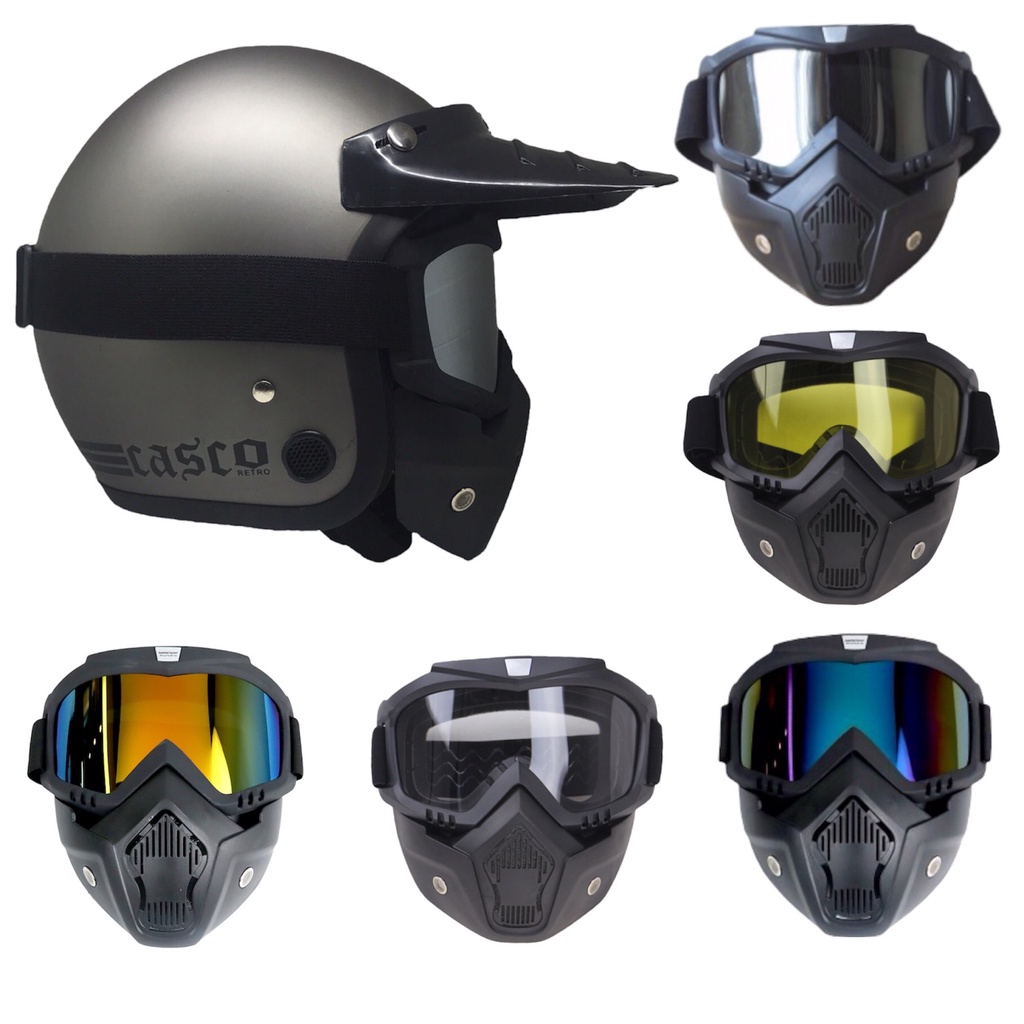 Jual Helm Bogo Goggle Mask Bollfo Retro Dewasa Pet | Shopee Indonesia