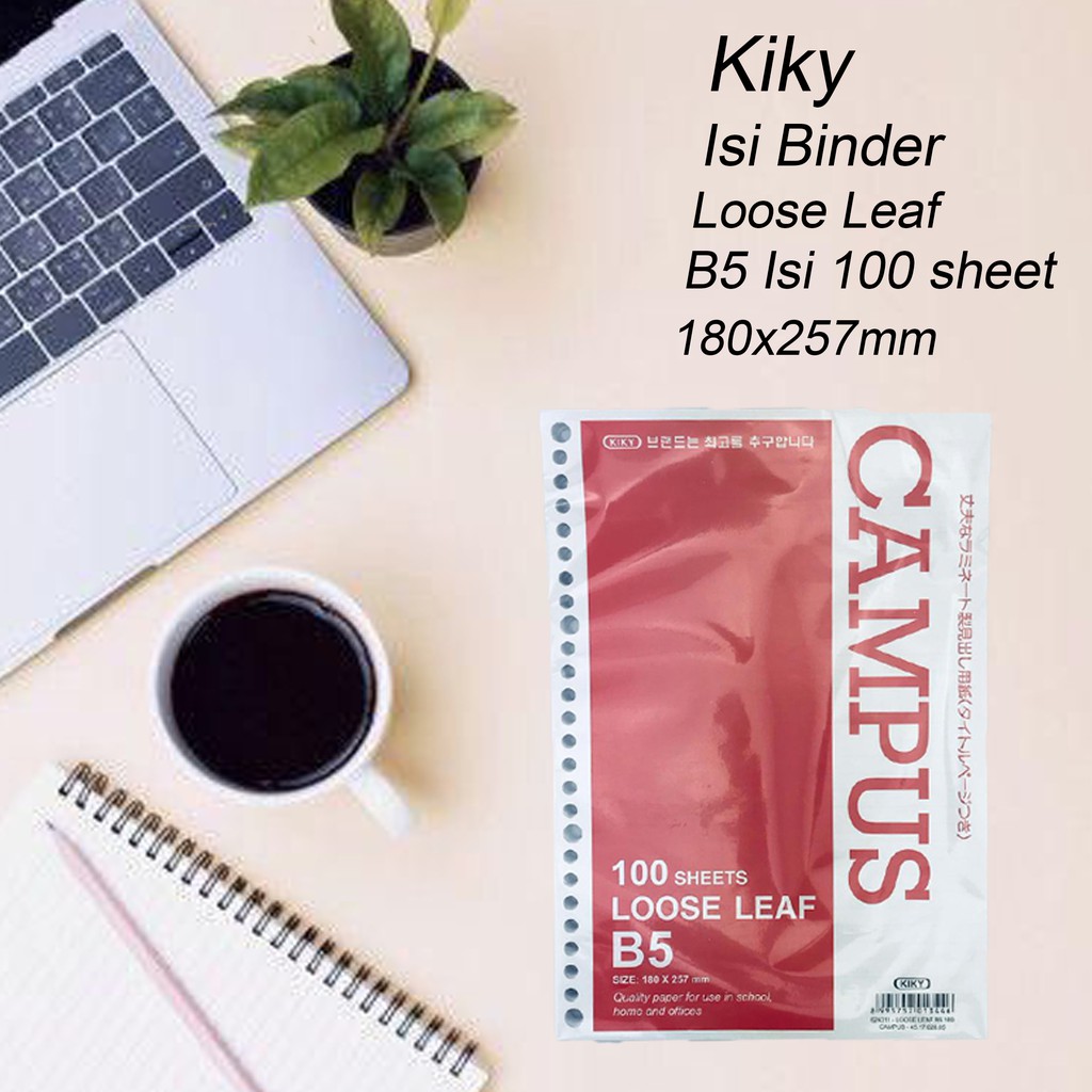 Jual Kiky / Campus / Loose Leaf B5 / Isi binder / 180x257mm / 100lembar ...