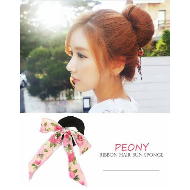 Jual Peony Ribbon Hair Bun Sponge 4 Warna | Shopee Indonesia